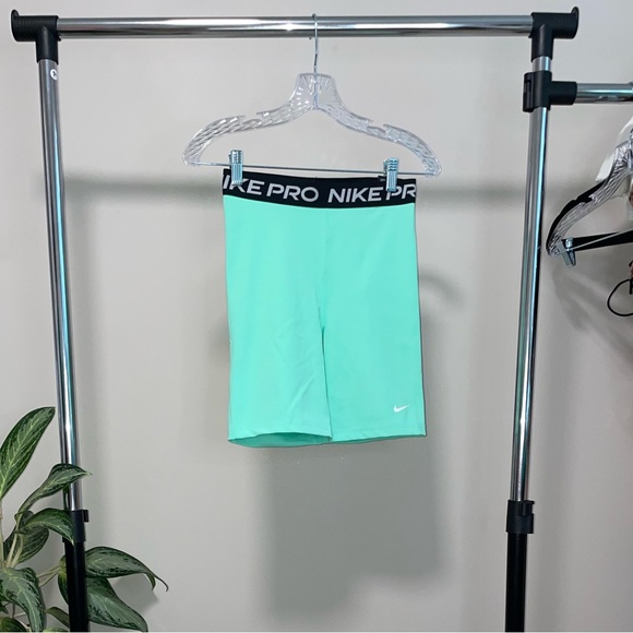 Nike | Shorts | Nwt Turquoise Blue Green Nike Pro High Rise 7 Shorts ...